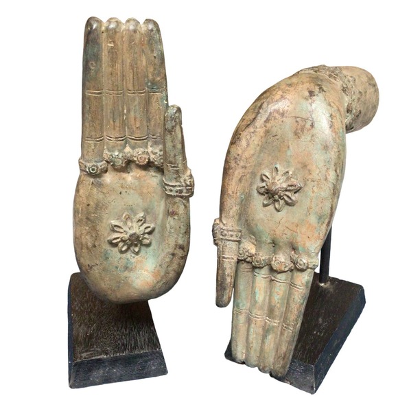 unbranded | Other | Pair Thai Style Southeast Asia Buddha Bronze Hand ...